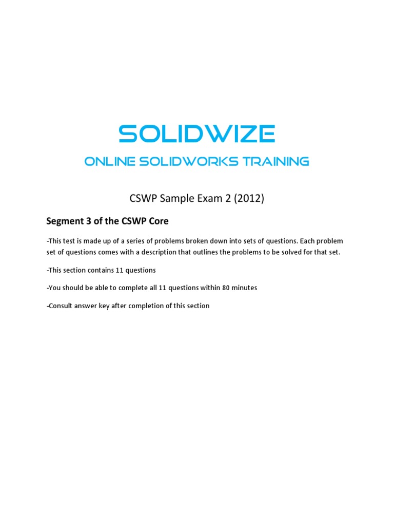 SolidWize CSWP Sample Exam 2 Segment 3 PDF | PDF | Density | Physical ...