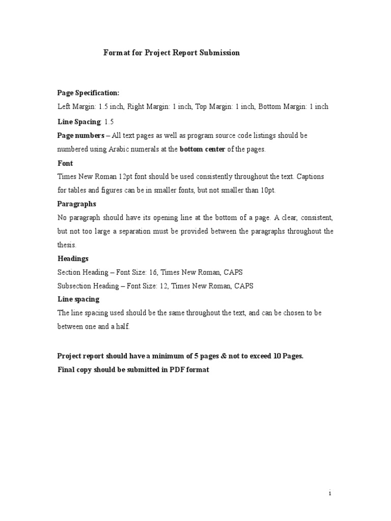 Format For Project Report Submission | PDF | Electronic Filter ...