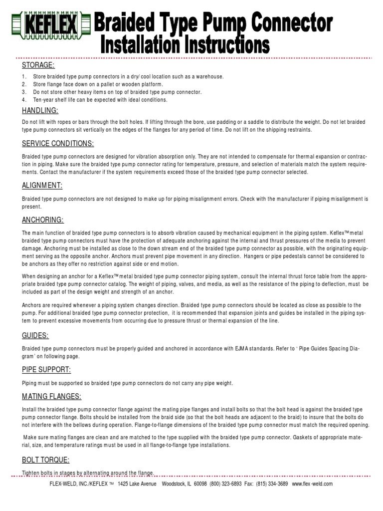 Keflex Braided Hose Installation Recommendations - Bpump-con-Ins | PDF | Pump | Thermal Insulation