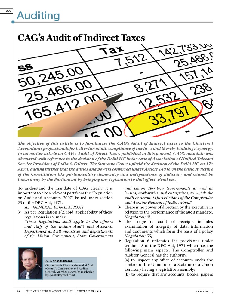 CAG Audit of Indirect Taxes | Excise | Taxation
