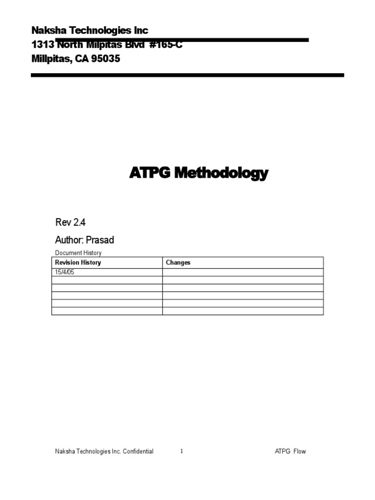 Methodology for Automatic Test Pattern Generation (ATPG) for Detecting ...