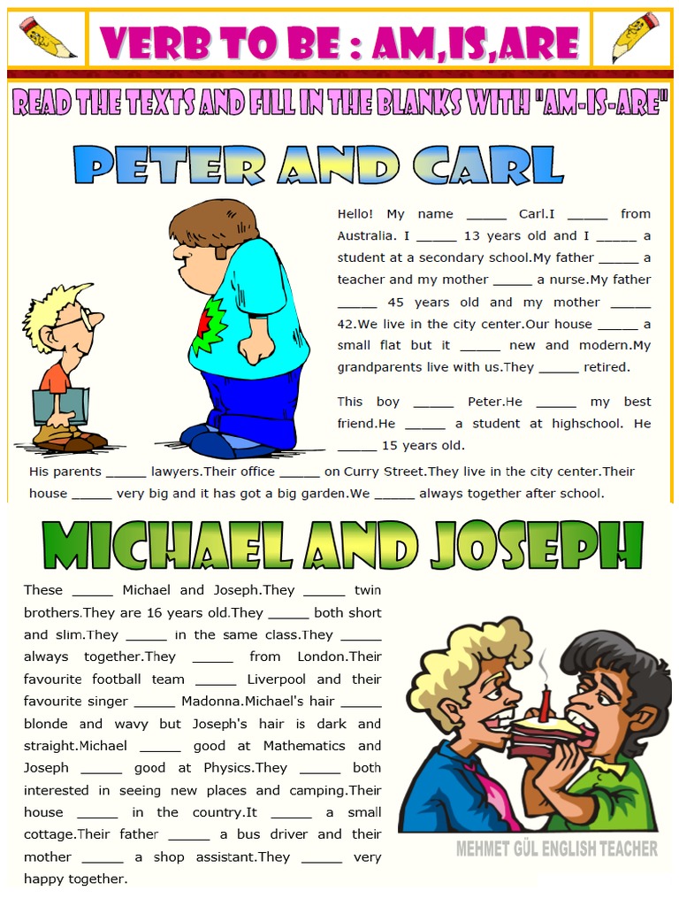 Verb Tobe Worksheet Complete | PDF