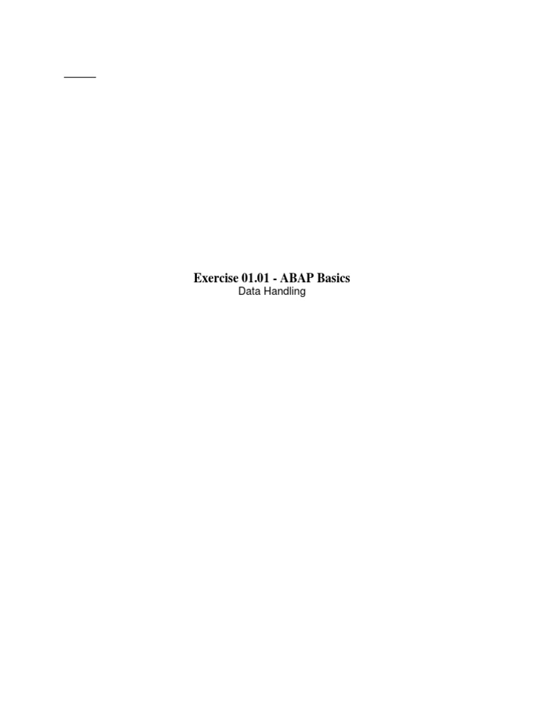ABAP Basics Data Handling 1 | PDF ABAP Basics Data Handling 1 | PDF