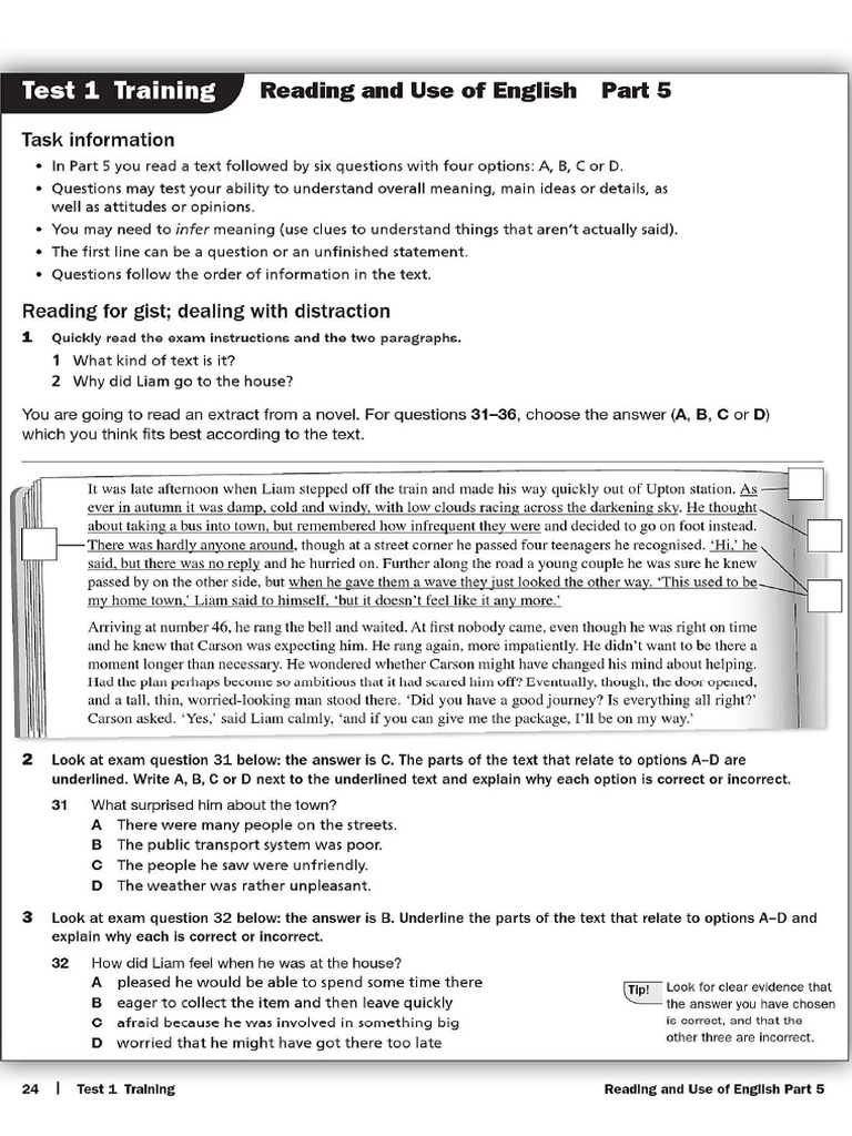 26 - FCE Training (R & UOE Part 5 - Reading For Gist) | PDF