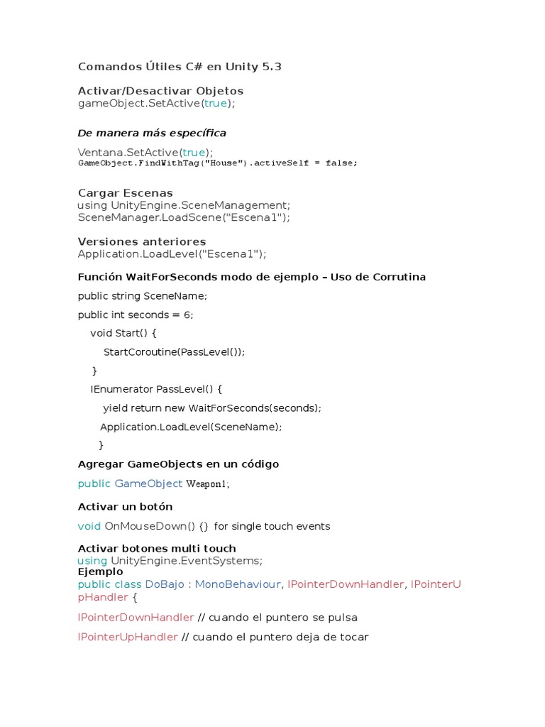 Comandos Útiles C# Por CR | PDF | Puntero (Programación de computadora ...