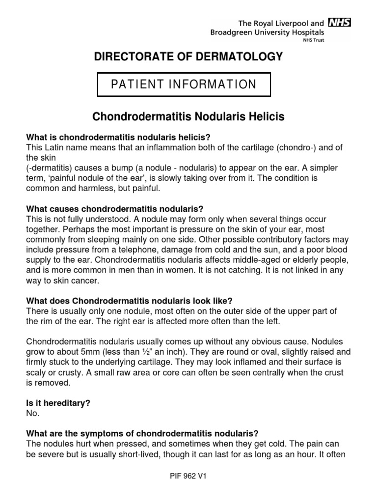 Chondrodermatitis Nodularis Helicis | Ear | Skin Cancer