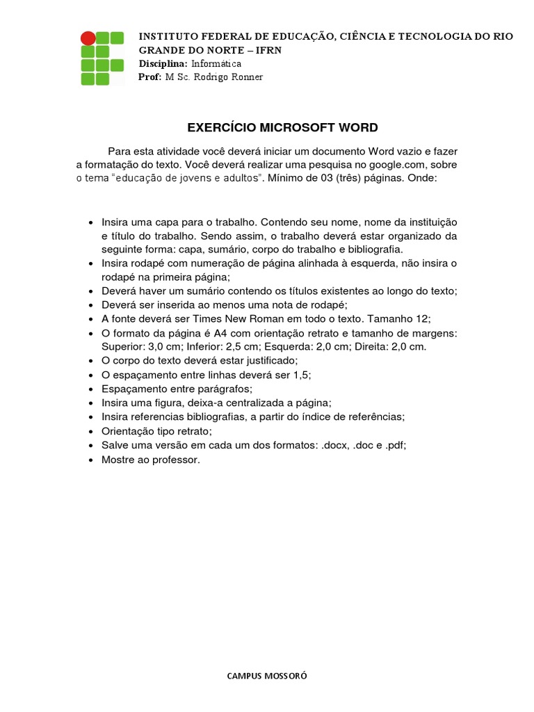 Atividade Informatica Basica - Word