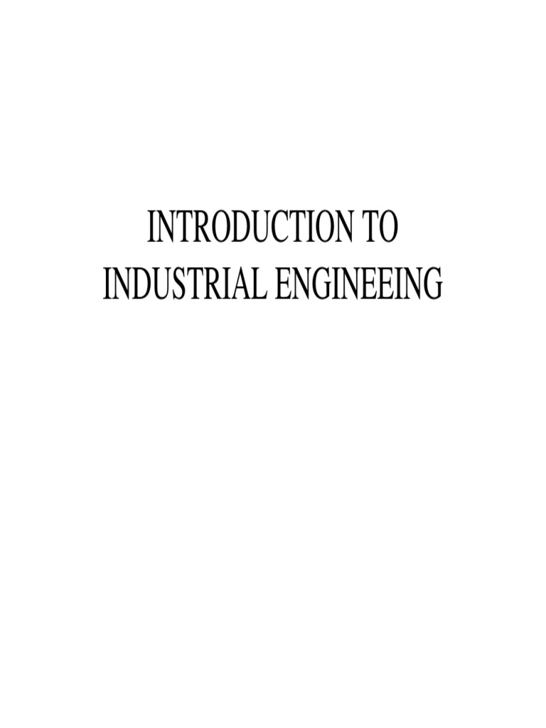 IE Intro PDF | PDF | Engineer | Industrial Engineering