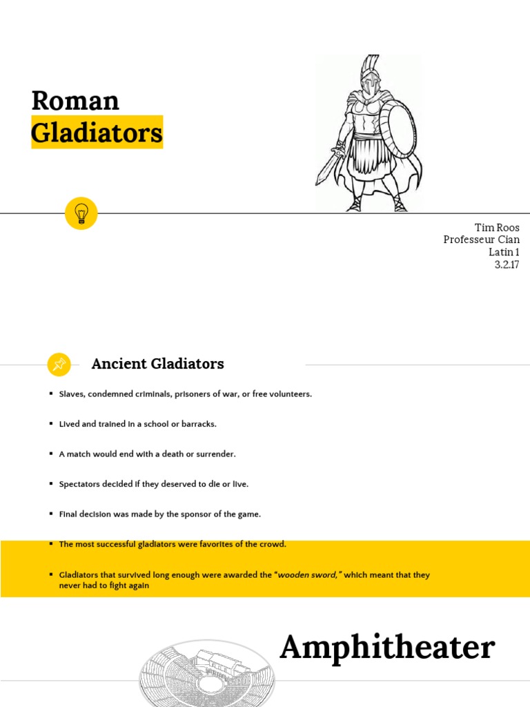 Gladiator Presentation | PDF | Gladiator | Gladiatorial Combat