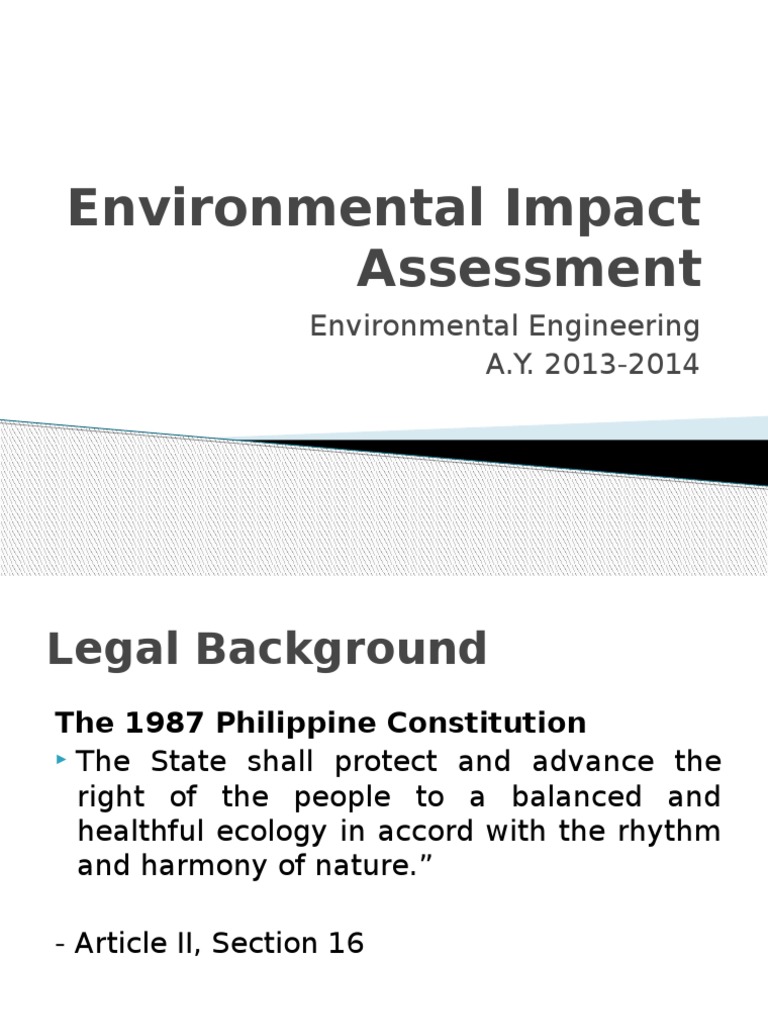 FINAL - Lecture 8 - Environmental Impact Assessment (Series 2016) | PDF ...