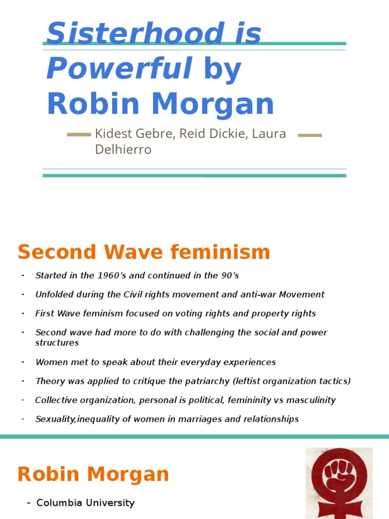 Sisterhood Is Powerful by Robin Morgan Presentation | PDF | Feminism ...
