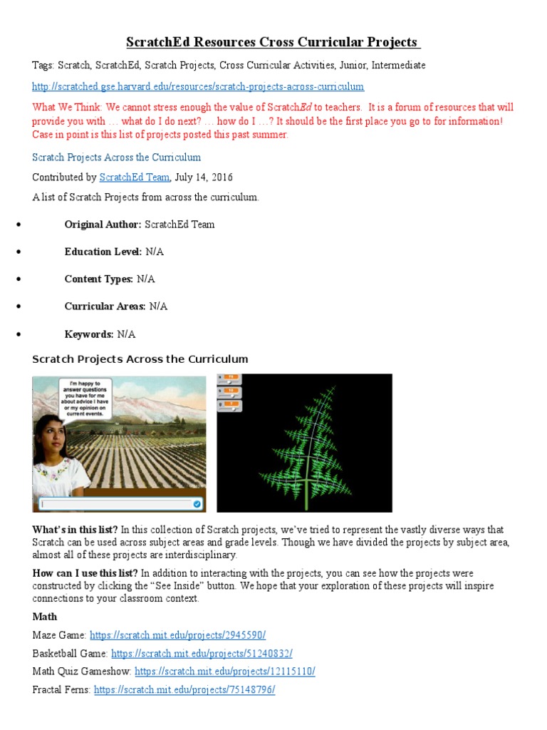 Scratched Resources Cross Curricular Projects | PDF | Trigonometric ...