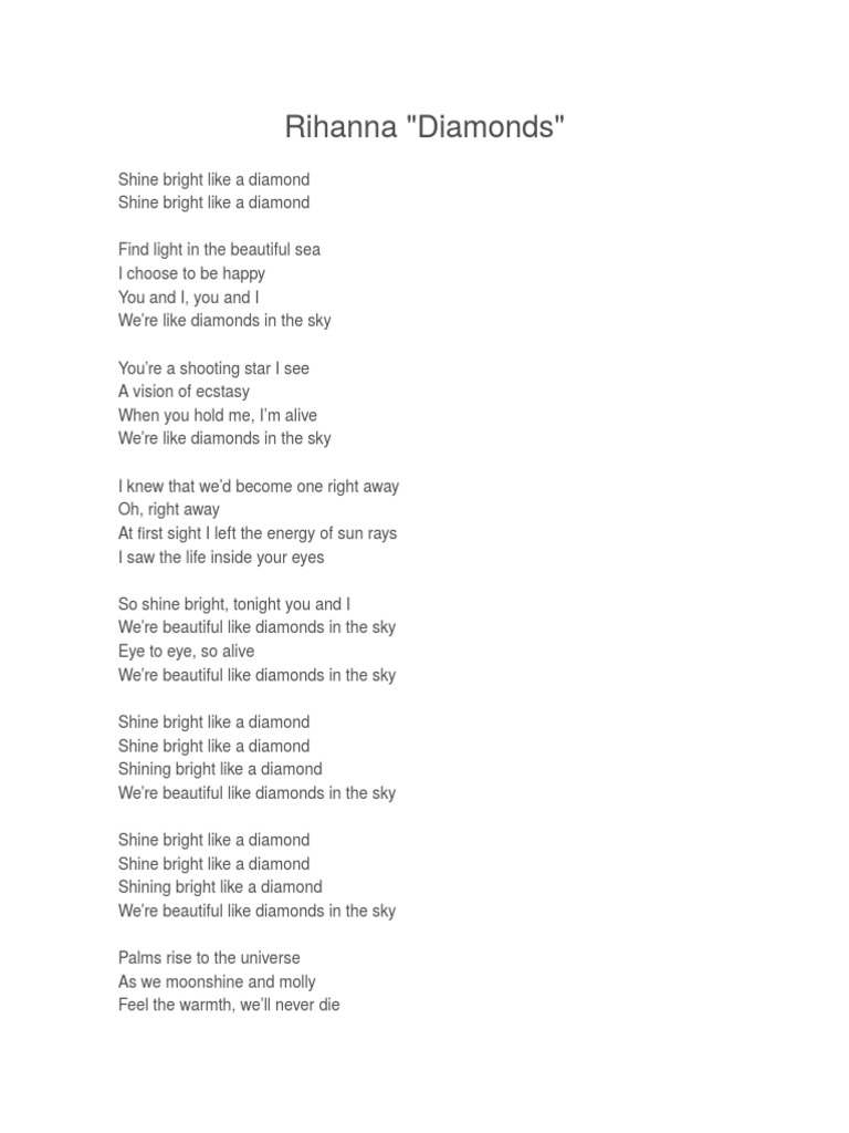 Rihanna Diamonds | PDF