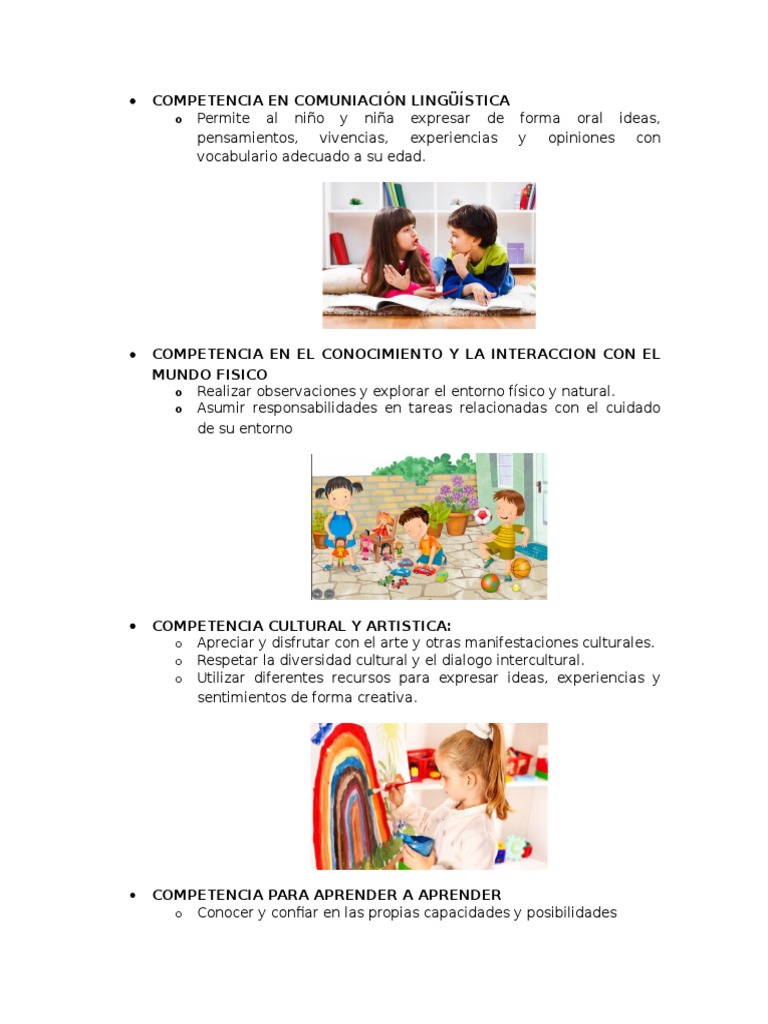 Competencias Niños | PDF