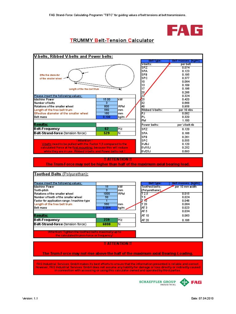 Belt Tension Calculator | Belt (Mechanical) | Manufactured Goods
