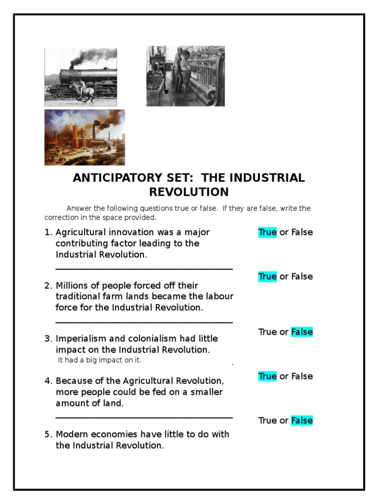 1 Industrial Revolution Anticipatory Set | PDF | Industrial Revolution ...