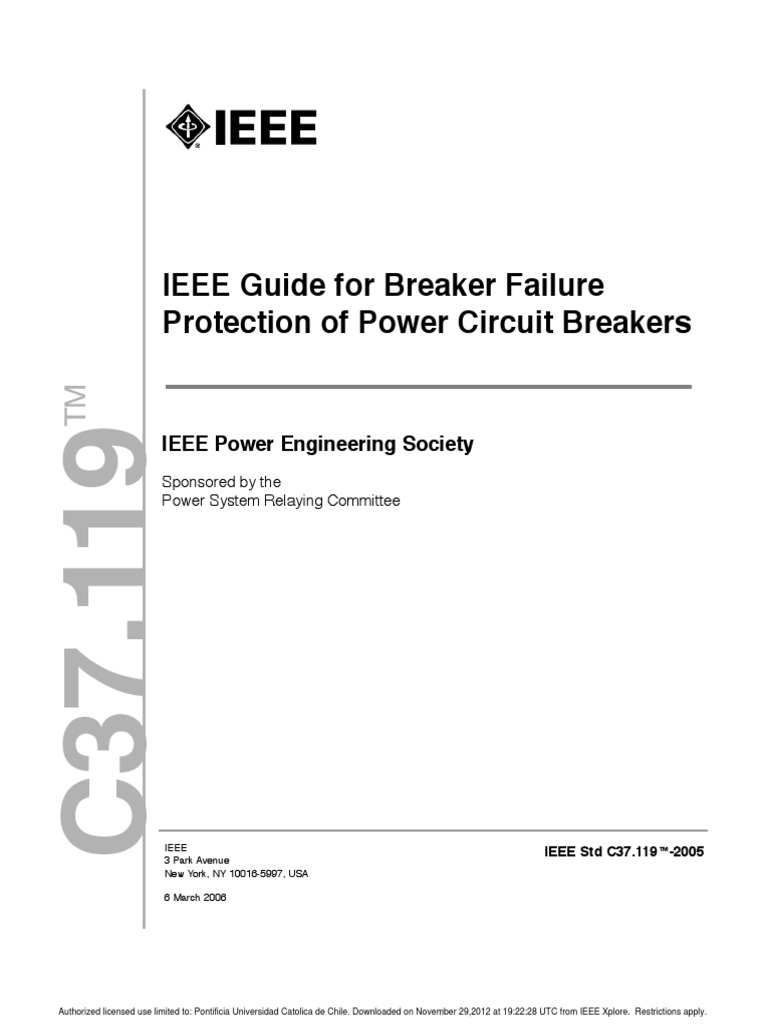IEEE Guide For Breaker Failure Protection of Power Circuit Breakers ...