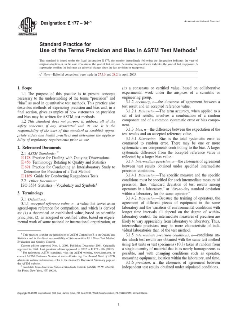 Norma ASTM E-177 | PDF | Accuracy And Precision | Experiment