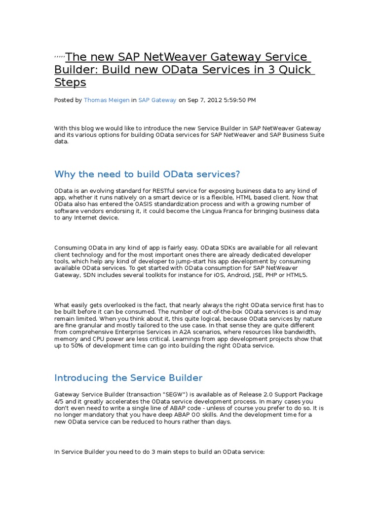 Sap Odata | PDF | Data Model | Software Engineering