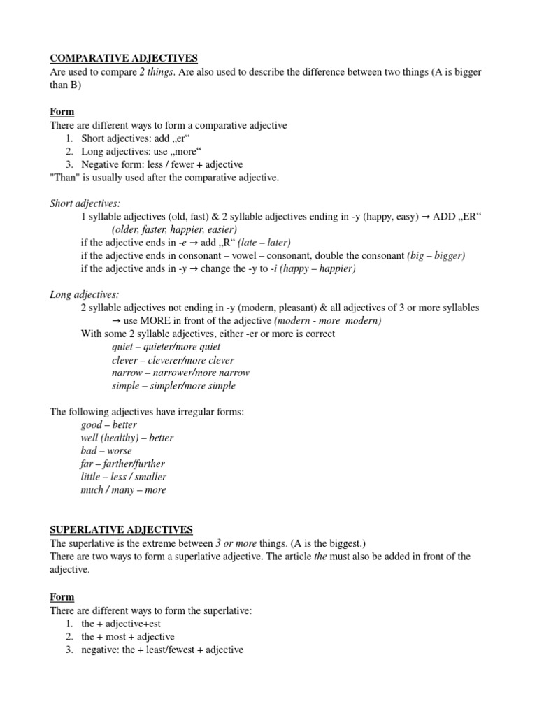 Comparative Superlative Adjectives | PDF | Adjective | Onomastics