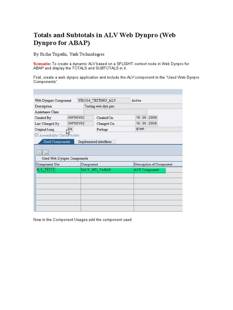 Totals and Subtotals in ALV Web Dynpro | PDF | Data | Data Management