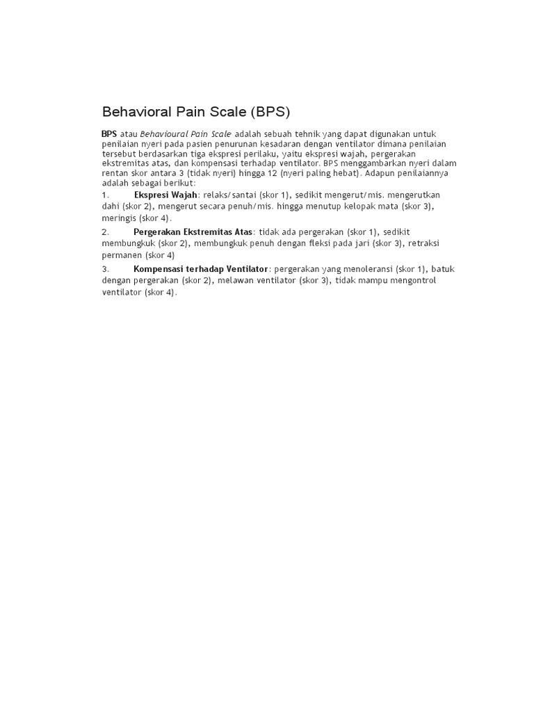 Behavioral Pain Scale | PDF