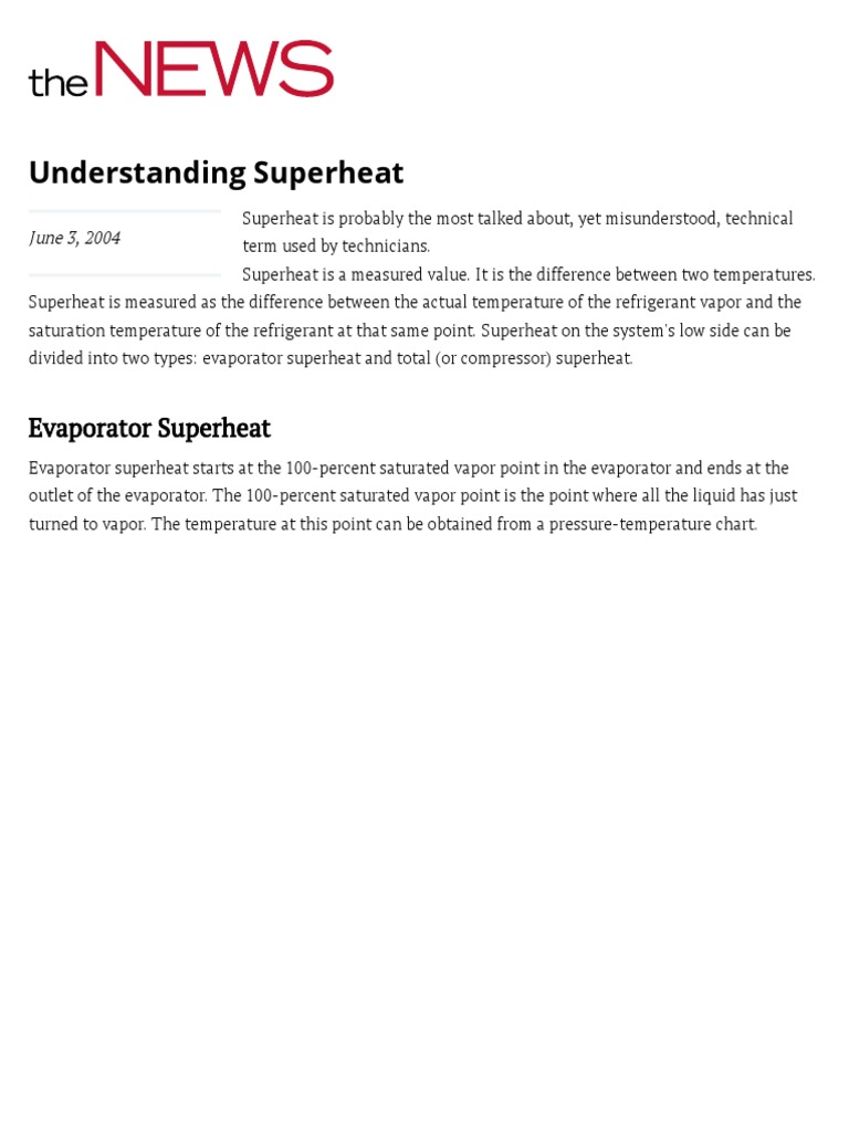Understanding Superheat | PDF | Atmospheric Thermodynamics | Heating ...
