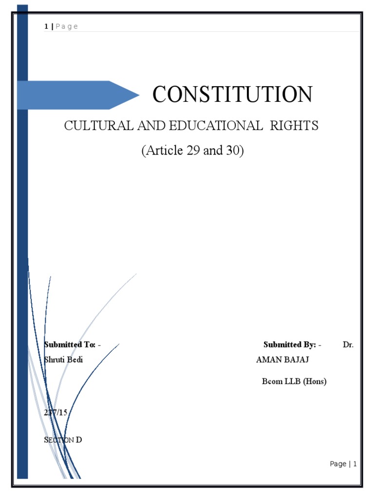 cultural and education rights article 29 and 30 | Minority Group | U.S ...