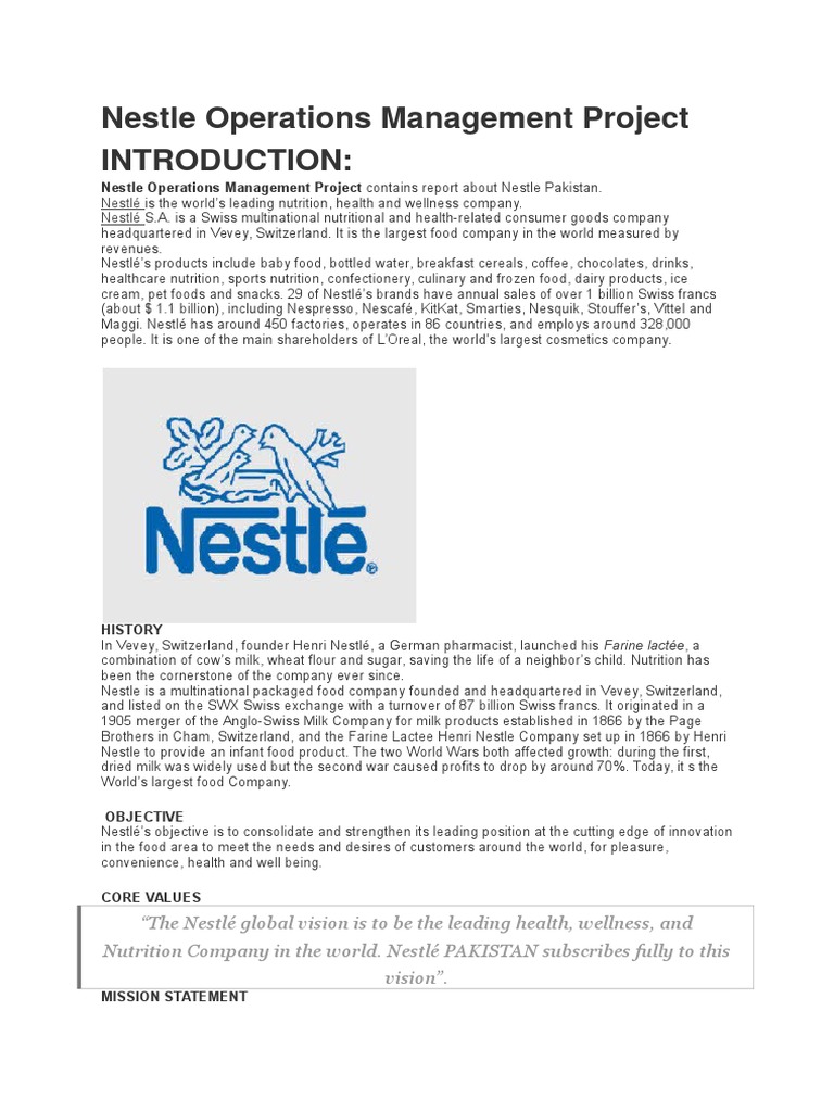 Nestle Operations Management Project | PDF | Nestlé | Quality Management System