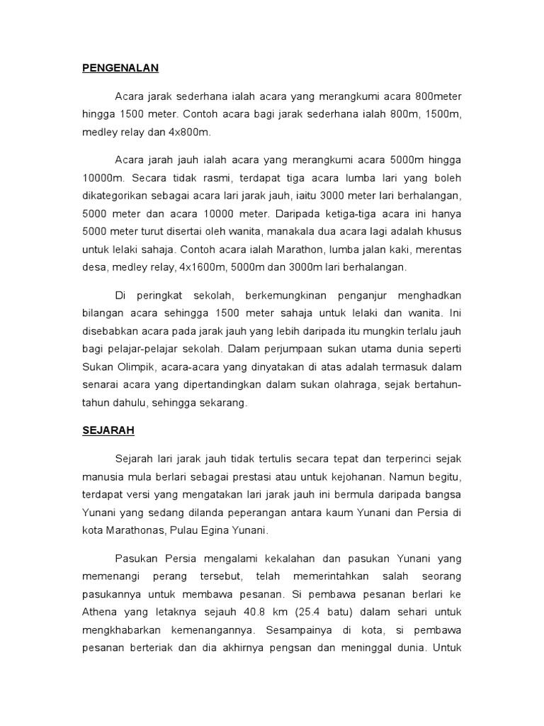 Nota Kuliah Olahraga Larian Jarak Jauh 3 | PDF | Kesehatan Holistik