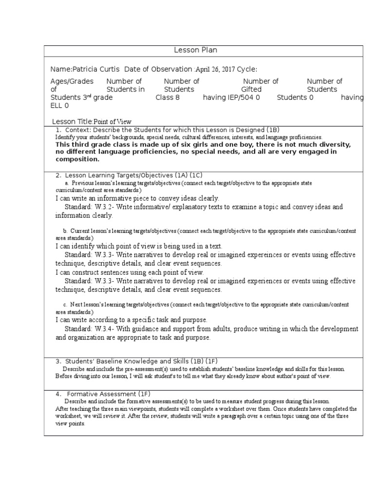 Comp For Teachers Lesson Plan 1 | PDF | Educational Assessment | Lesson ...