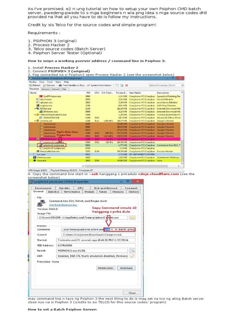 Creating Psiphon CMD Batch File | PDF | System Software | Microsoft Windows