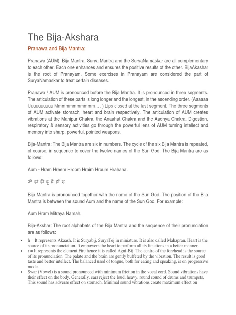 The Bija | Download Free PDF | Mantra | Languages