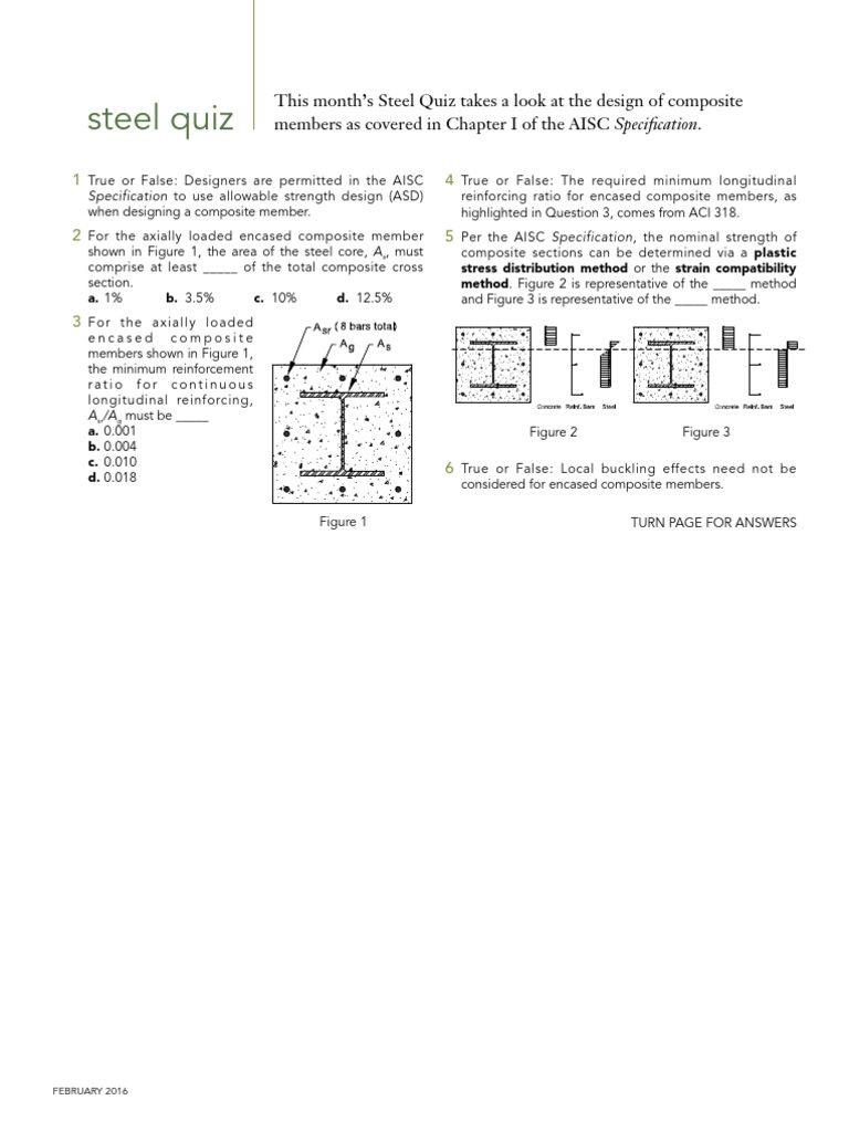 Steel Quiz | PDF | Strength Of Materials | Reinforced Concrete