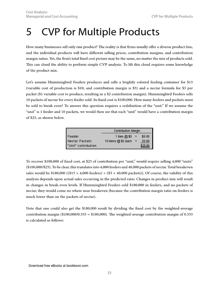 5 - CVP For Multiple Products | PDF | Sales | Business Economics