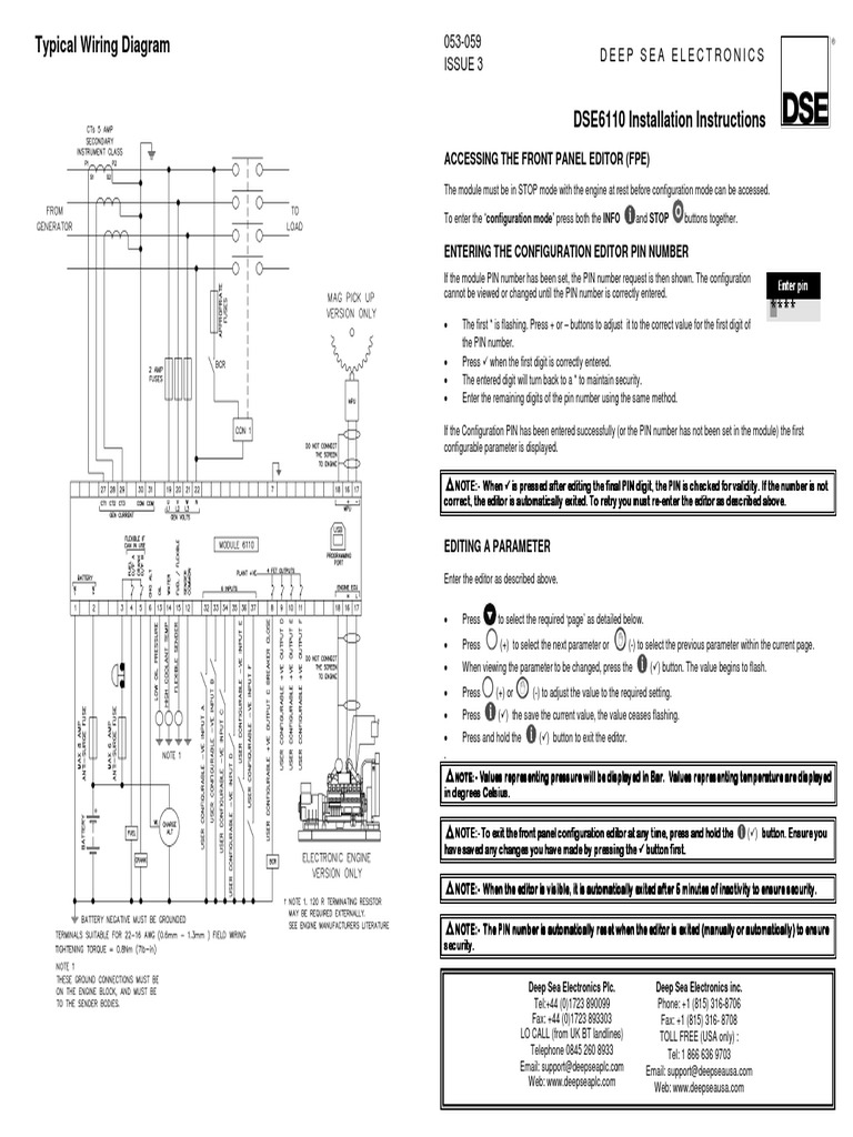 DSE6110 Installation Instructions | Battery (Electricity) | Electronics