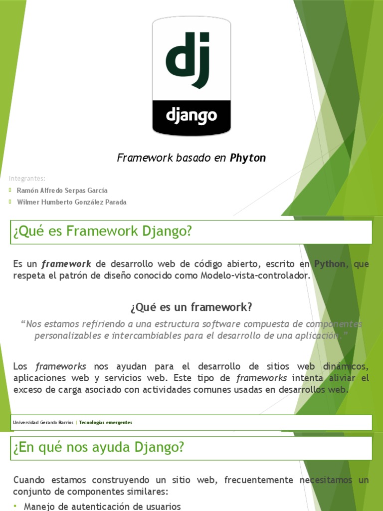 Exposición de Django | PDF | Marco de software | Modelo – Vista – Controlador
