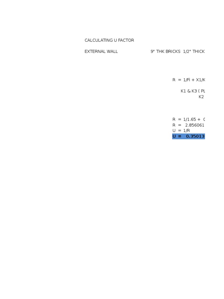 U Factor Calculation for Brick Walls | PDF | Teaching Methods ...
