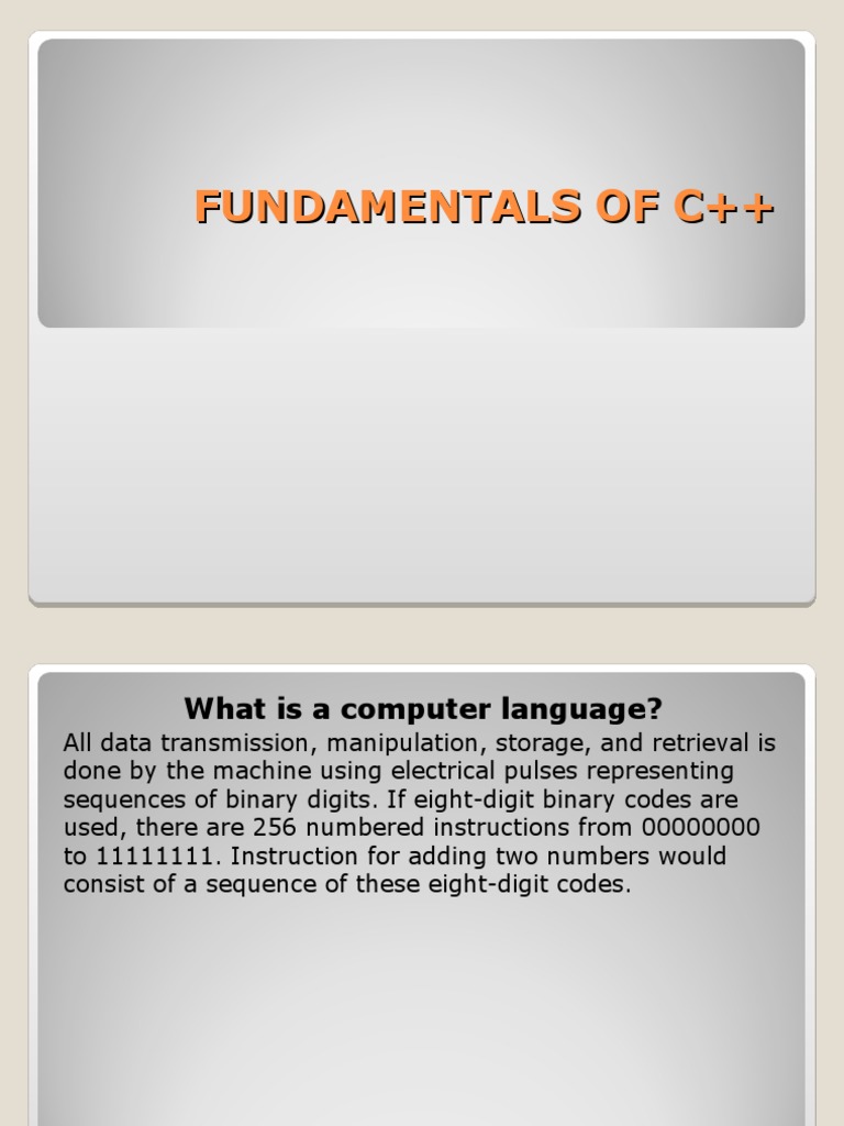 Fundamentals of C | PDF | Computer Program | Programming
