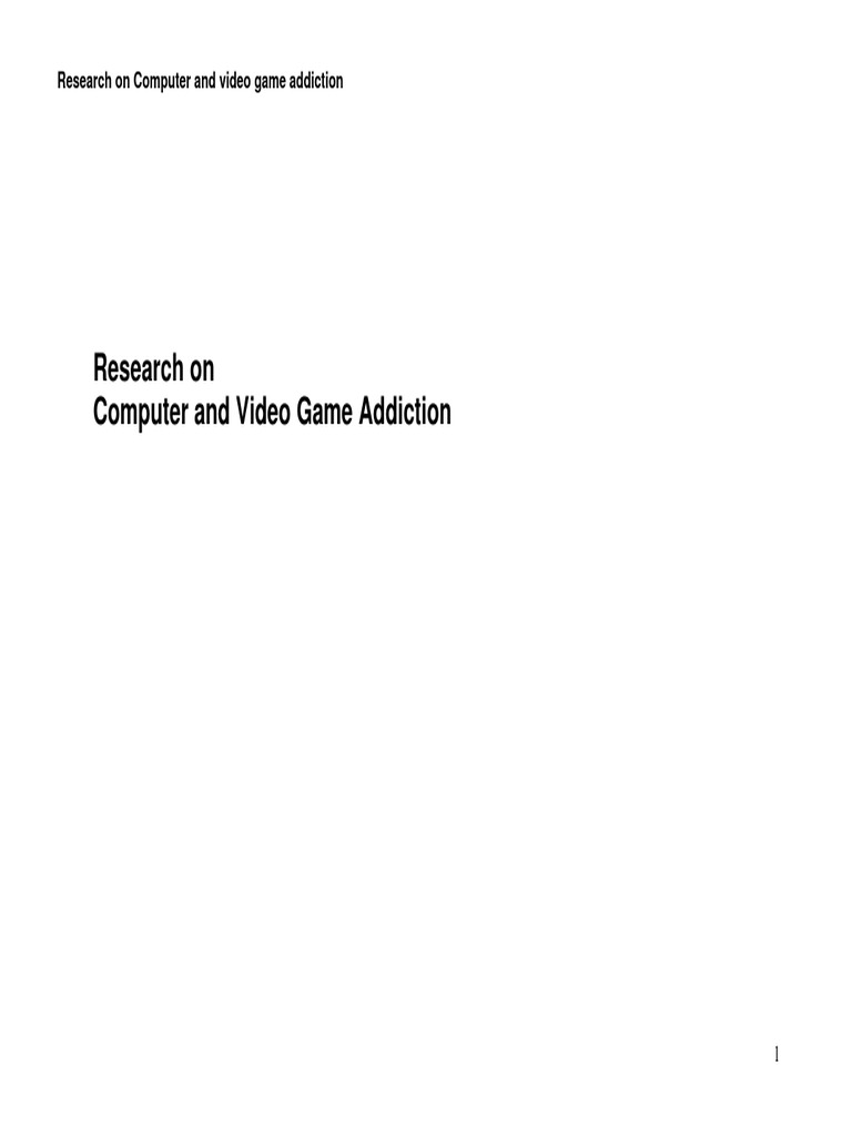 Gaming Addiction | PDF | Video Games | Adolescence