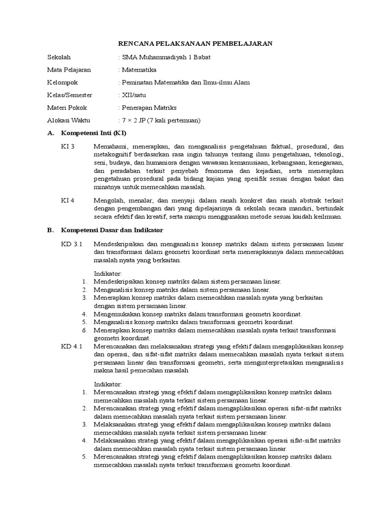 Bab-1 Penerapan Matriks | PDF