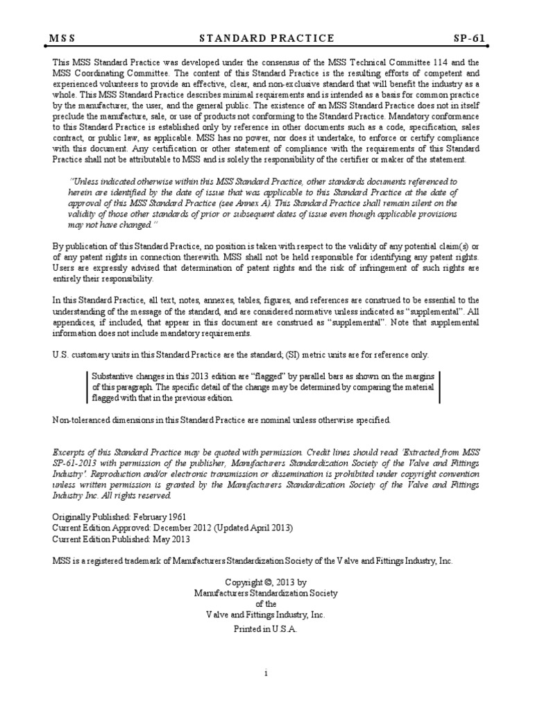 Previews MSS SP 61 2013 Pre | PDF | Leak | Pressure