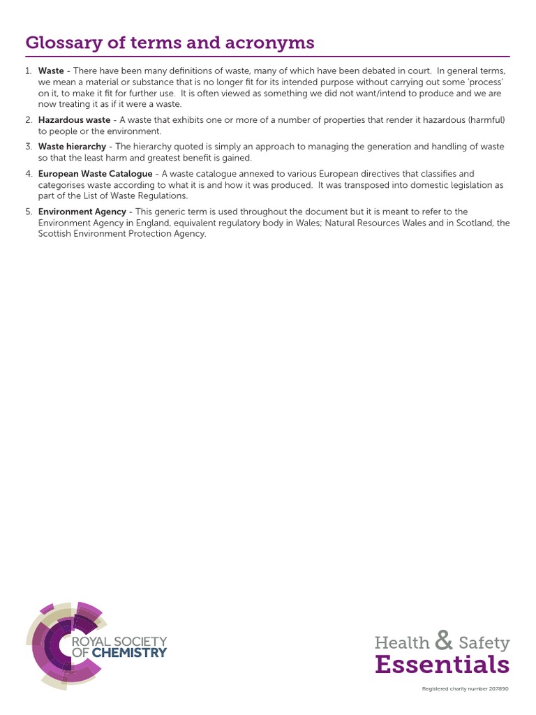 Lab Waste Glossary | PDF