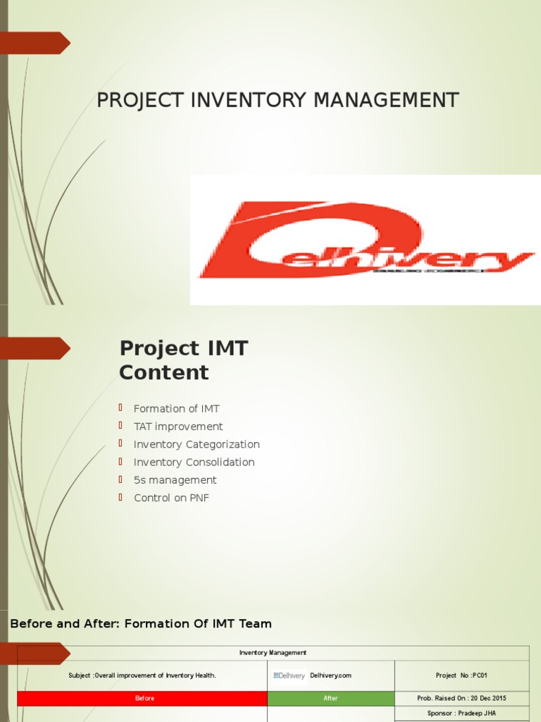Project Inventory Management | PDF | Accountability | Leadership