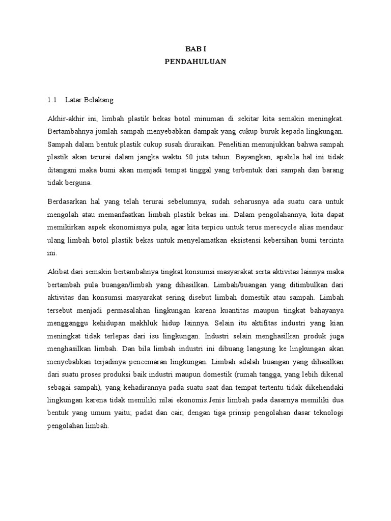 Makalah Pemanfaatan Limbah Plastik | PDF