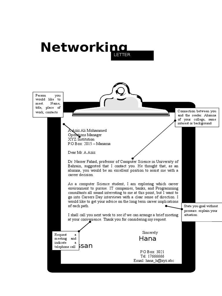 Networking Letter | PDF