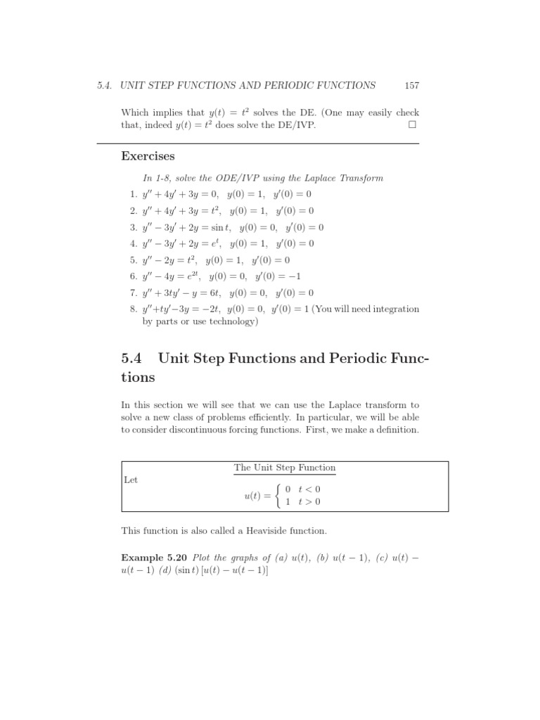 Solve Differential Equation with Unit Step Forcing | PDF ...