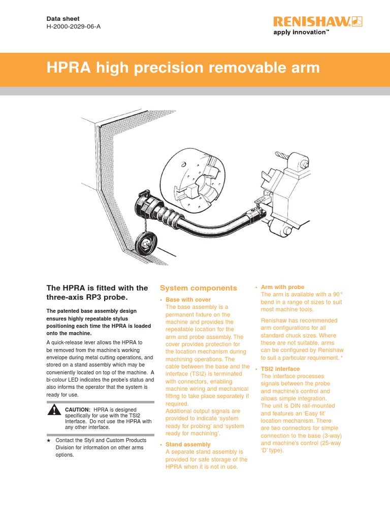 Data Sheet HPRA High Precision Removable Arm | PDF | Electrical ...
