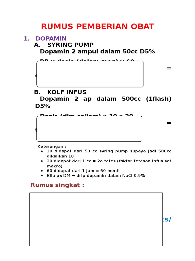 Rumus Pemberian Cedocard dan Obat Lain | PDF