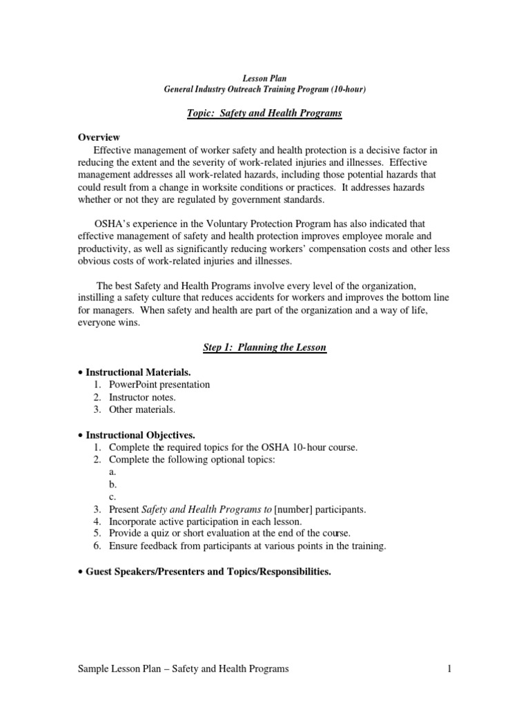 HSE TBT Topic | Occupational Safety And Health Administration ...